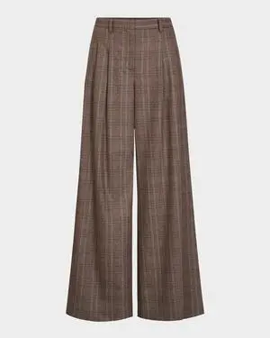 TWP Avery Plaid Wool-blend Pants