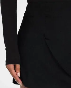 ZANKOV Draped Wool Jersey Mini Skirt