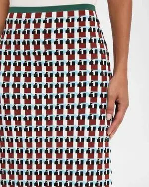 ZANKOV Raven Geo Wool Midi Skirt