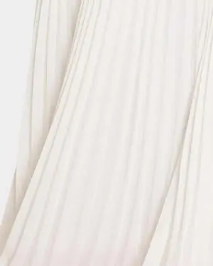 MILLY Helen Pleated Drop-waist Midi Dress - Ecru