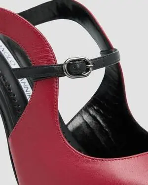 Manolo Blahnik 105mm Chungasan Leather Slingback Sandals - Dred6039b