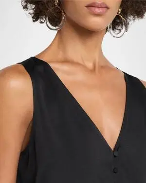 Kobi Halperin Colette Silk-blend Sleeveless Blouse - Black