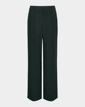 TWP Sulli Textured Pleated Straight-leg Pants