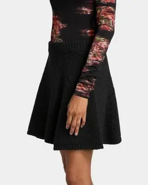 GANNI Wool-blend Knit Miniskirt