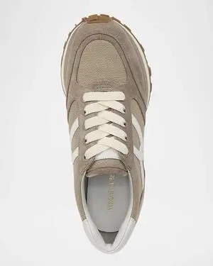 Veronica Beard Valentina Mixed Leather Retro Sneakers - Cobbleston