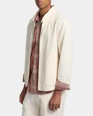 Vince Apos;s Cotton-linen Bomber Jacket - Blanco