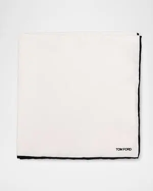 TOM FORD Apos;s Solid Classic Silk Pocket Square - White