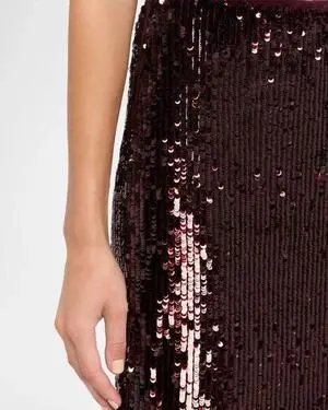 Simkhai Sequined Midi Skirt - Fig