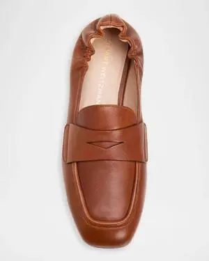 STUART WEITZMAN Bryant Leather Penny Loafers