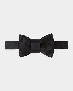 Charvet Silk Satin Bow Tie - Black