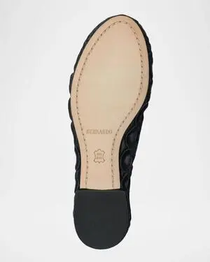 Bernardo Costa Embroidered Mesh Ballerina Flats - Black