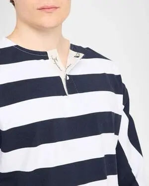 Jacquemus Apos;s Le Mariner Stripe Cotton Long-sleeve T-shirt - Print Vert