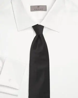 Canali Apos;s Solid Silk Tie - Black