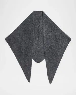 LISA YANG Brushed Cashmere Bandana Scarf - Graphite