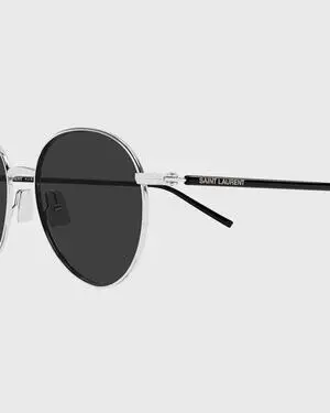Saint Laurent Sl 865 Metal Round Sunglasses - Silver