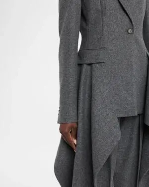 Michael Kors Draped Single-button Wool Blazer