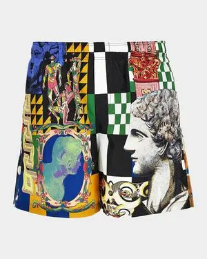 Versace Apos;s Medusa Collage Swim Trunks - Multicolor