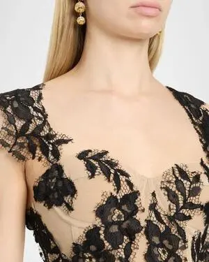 Giuseppe Di Morabito Act Ii: The Fall Of Icarus Lace Mini Dress - Black