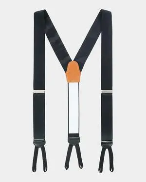 Trafalgar Apos;s Sutton Solid Silk Suspender Braces - Black