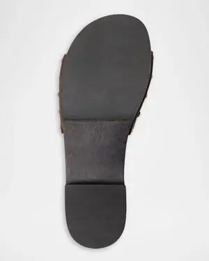 Bernardo Blyde Leather Clog Mule Sandals - Saddle