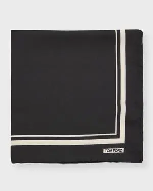 TOM FORD Apos;s Silk Pocket Square - Black