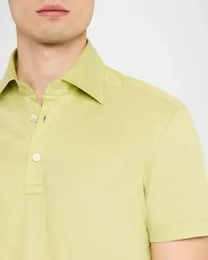 Kiton Apos;s Cotton Knit Polo Shirt - Yellow