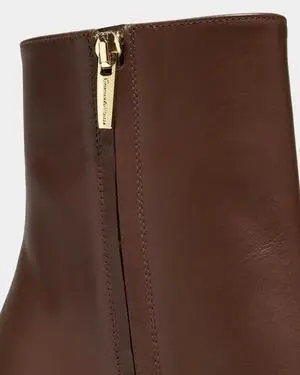GIANVITO ROSSI Keinna 85mm Leather Block-heel Booties - Brown