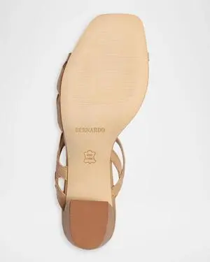 Bernardo Gyoda Leather Block-heel Sandals - Dune