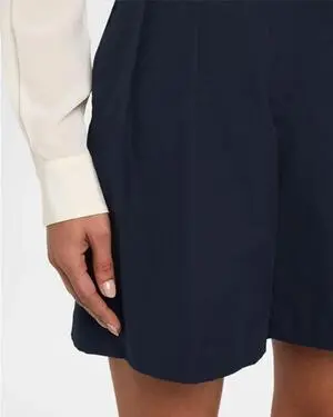 Lafayette 148 New York Park Wide-leg Techno Stretch Twill Shorts - Ink
