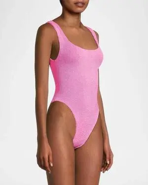 Hunza G Square-neck One-piece Swimsuit Bubblegum