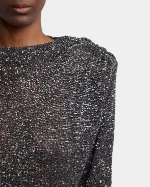 Valentino Garavani Sequined Dolman-sleeve Sweater