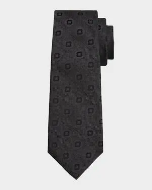 Kiton Apos;s Geometric Silk Jacquard Tie - Miscellane