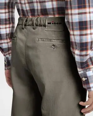 Kiton Apos;s Lyocell Stretch Straight Leg Flat-front Pants - Grey