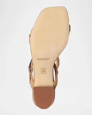 Bernardo 35mm Jinji Leather Strappy Block-heel Sandals - Dune