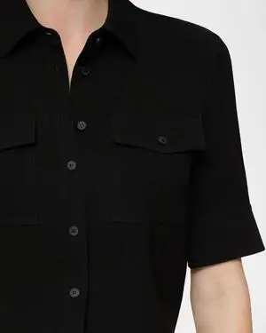Lafayette 148 New York Button-down Finesse Crepe Shirt