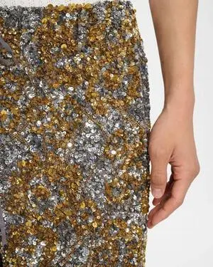 Dries Van Noten Apos;s Piperi Sequin-embellished Drawstring Shorts - Silver