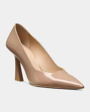 STUART WEITZMAN 85mm Vinnie Patent Leather Pumps - Fawn