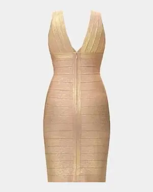 Herve Leger The Metallic Bandage Mini Dress