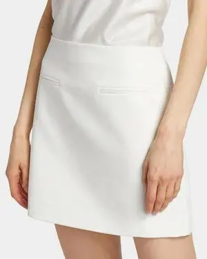 MILLY A-line Cady Mini Skirt - Ecru