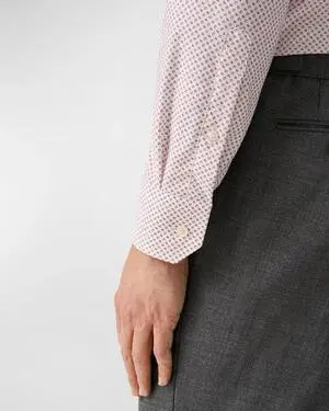 Eton Apos;s Signature Twill Geo-print Dress Shirt - Pink