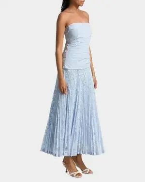 Simkhai Annalise Cotton Lace Midi Dress - Periwinkle