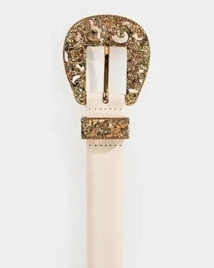 DEHANCHE Versailles 24k Gold-plated Leather Belt - Versaille