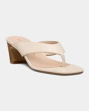 STUART WEITZMAN 50mm Stassi Leather Thong Sandals