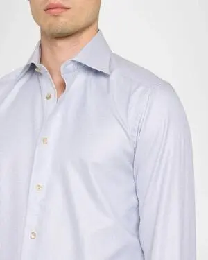 Eton Apos;s Slim Semi-solid Cotton Dress Shirt - Beige/brow