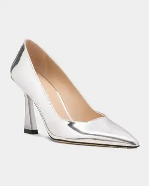 STUART WEITZMAN 85mm Vinnie Metallic Leather Pumps