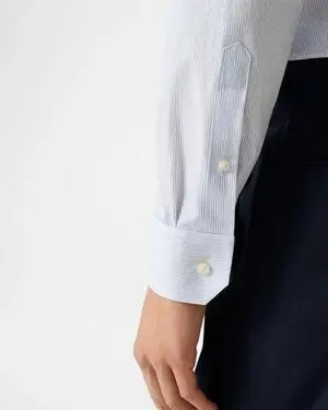 Eton Apos;s Signature Fine Striped Twill Slim-fit Dress Shirt - Light Blue