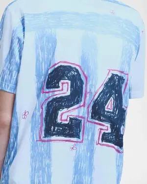 NAHMIAS Apos;s Scribble Soccer Jersey - Blue Iris