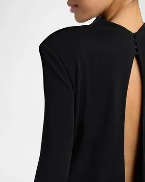 TOM FORD Mock-neck Strong-shoulder Cutout Gown