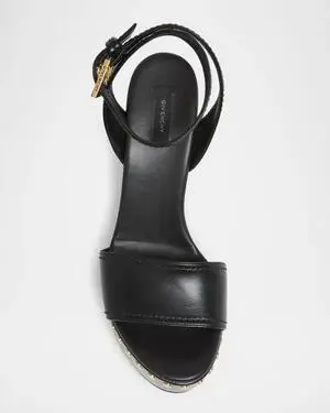 Givenchy 95mm Platform Leather Clog Sandals Black