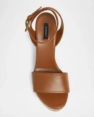 Givenchy 95mm Platform Leather Clog Sandals - Tan